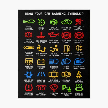 "Know Your Car Warning lights Mechanics Funny Sarcastic Graphic Tee ...