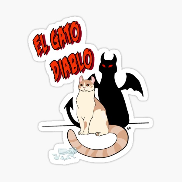 "El Gato Diablo!" Sticker for Sale by HollyPierson | Redbubble