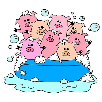 "Happy Pig Pool Party Sticker" Poster for Sale by JaymeKinsey | Redbubble