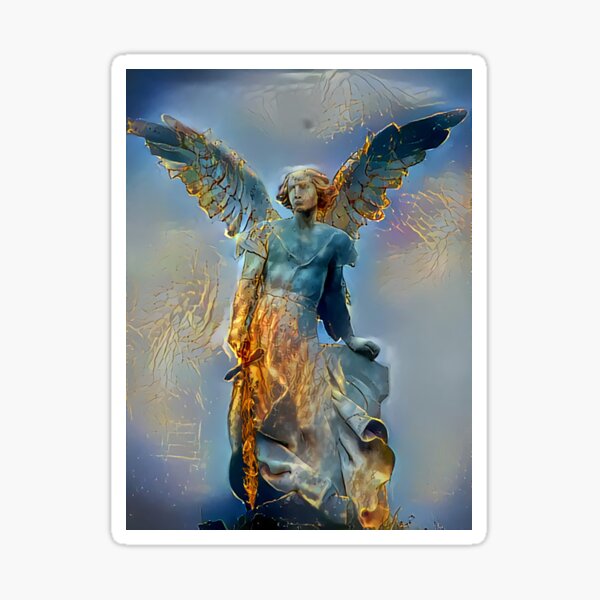 "Uriel and his Flaming Sword" Sticker for Sale by Kestrelle | Redbubble