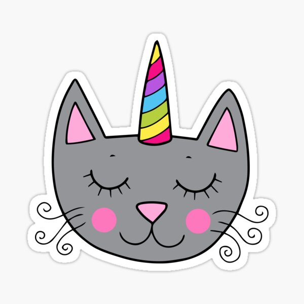 "Caticorn" Sticker by natsa | Redbubble