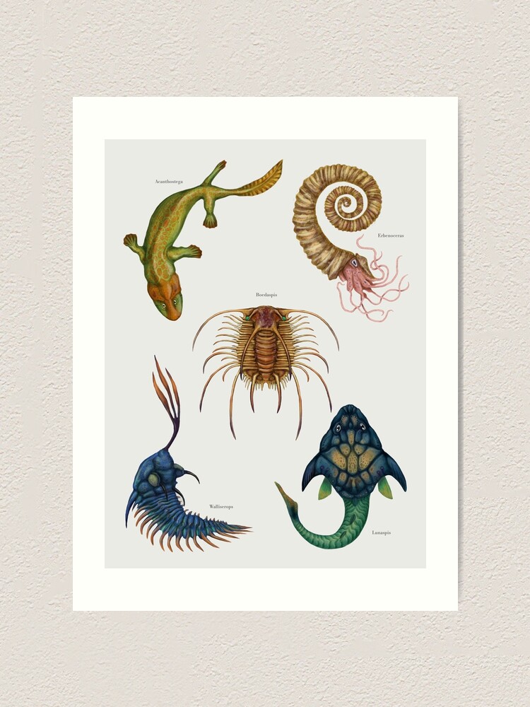 "Devonian Creatures. paleoart." Art Print for Sale by Mario Lanzas ...