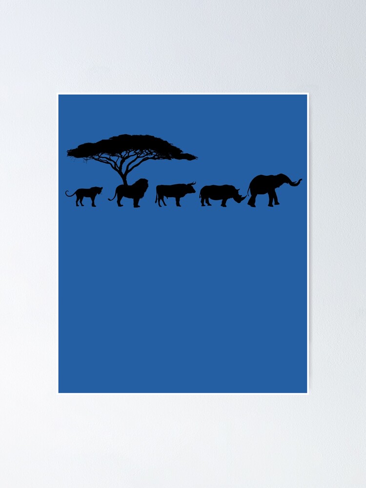 "Africa The Big Five Animals Design | Kids Toddler BIG 5" Poster for ...