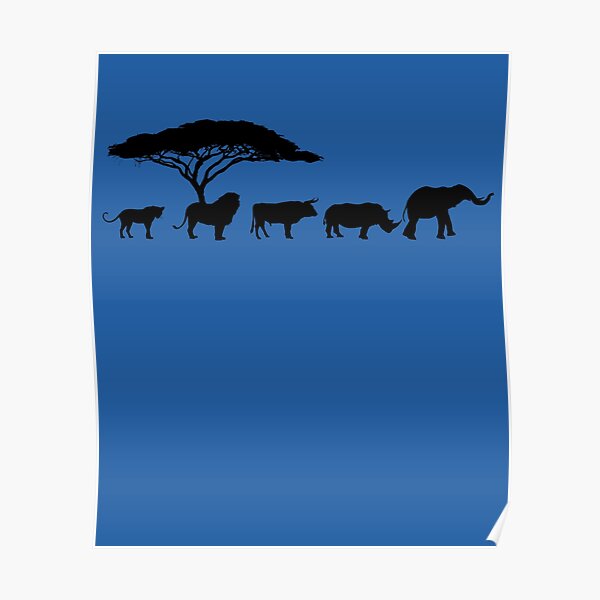 "Africa The Big Five Animals Design | Kids Toddler BIG 5" Poster for ...