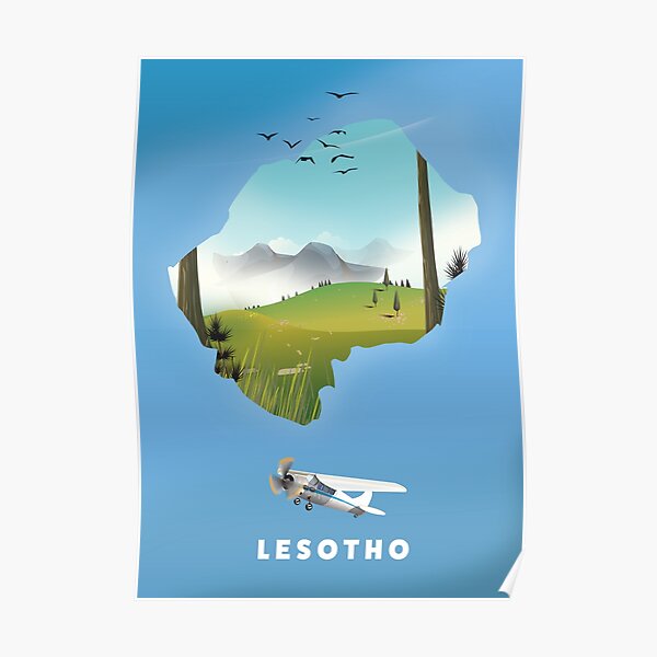 "Lesotho Travel poster " Poster by vectorwebstore | Redbubble
