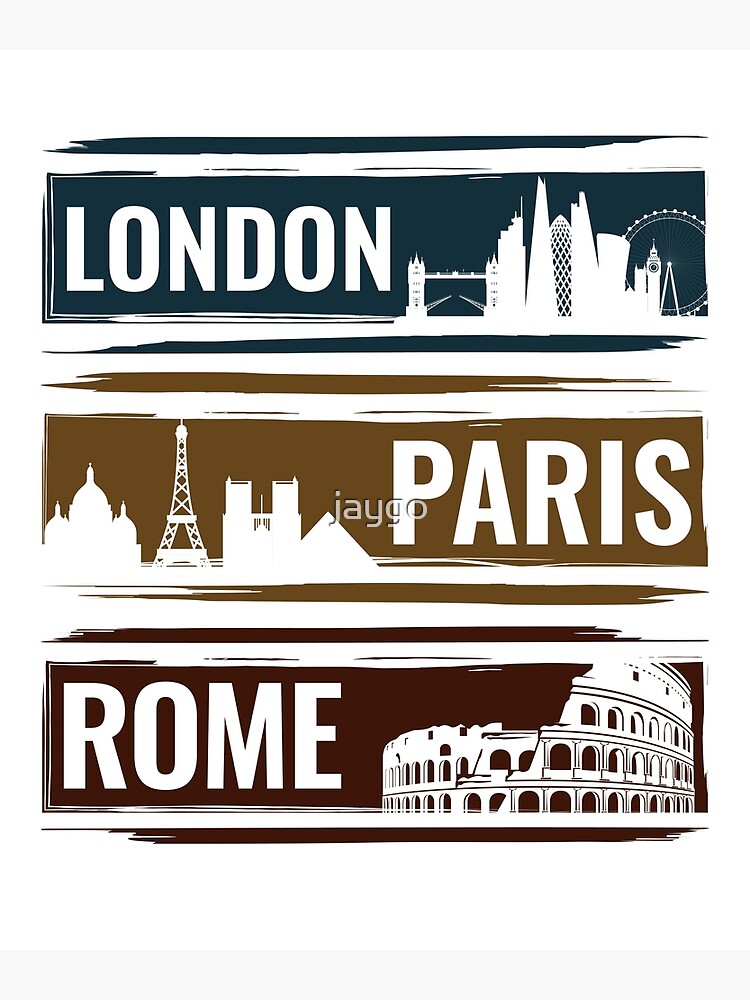 "London Paris Rome European Travel" Greeting Card for Sale by jaygo ...
