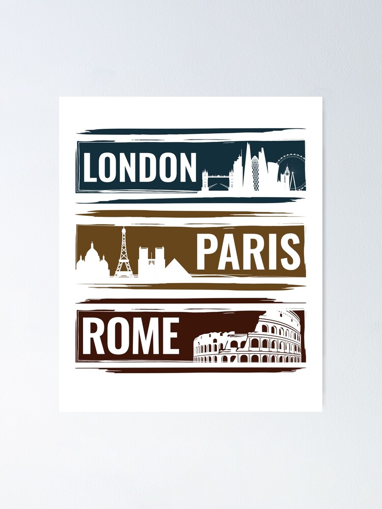 "London Paris Rome European Travel" Poster for Sale by jaygo | Redbubble
