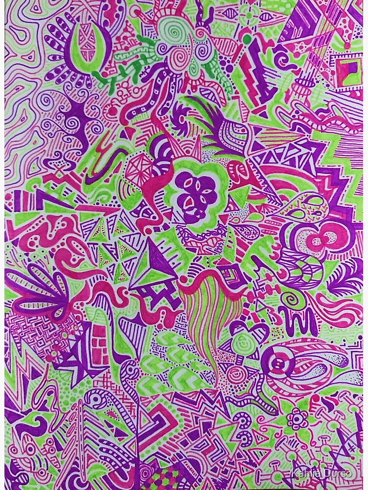 "Neon Zentangle" Poster by kahliad22 | Redbubble