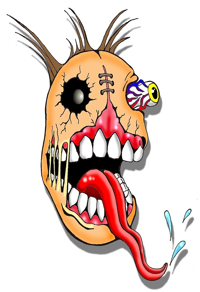 "monster head, horror, crazy face, crazy clown, insane freak, freak ...