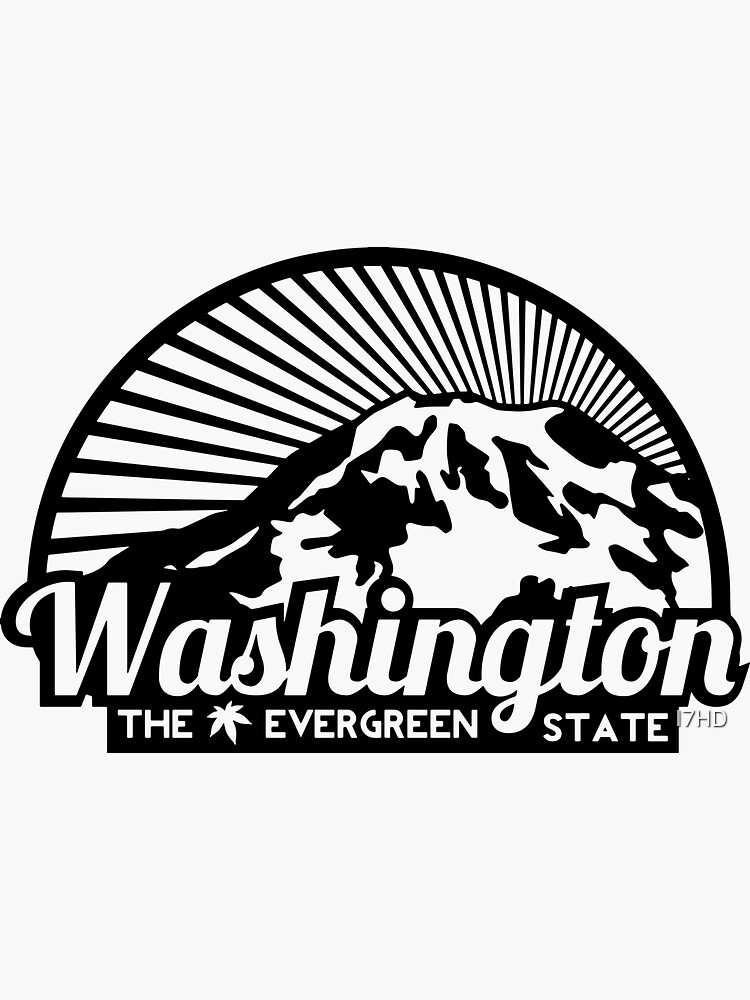 "Washington - The Evergreen State" Sticker for Sale by I7HD | Redbubble