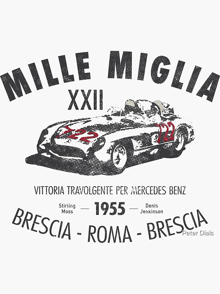 "Mille Miglia 1955" Sticker for Sale by peterdials | Redbubble