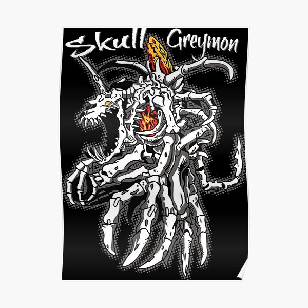 "Skull Greymon" Poster by mounta | Redbubble