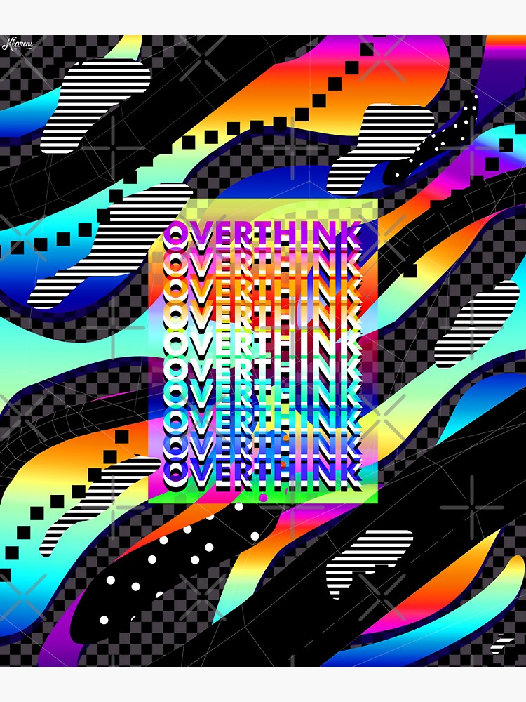 "Overthink Retro Poster" Sticker by klarensArt | Redbubble