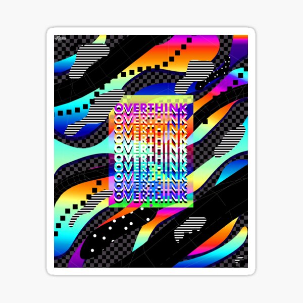 "Overthink Retro Poster" Sticker by klarensArt | Redbubble
