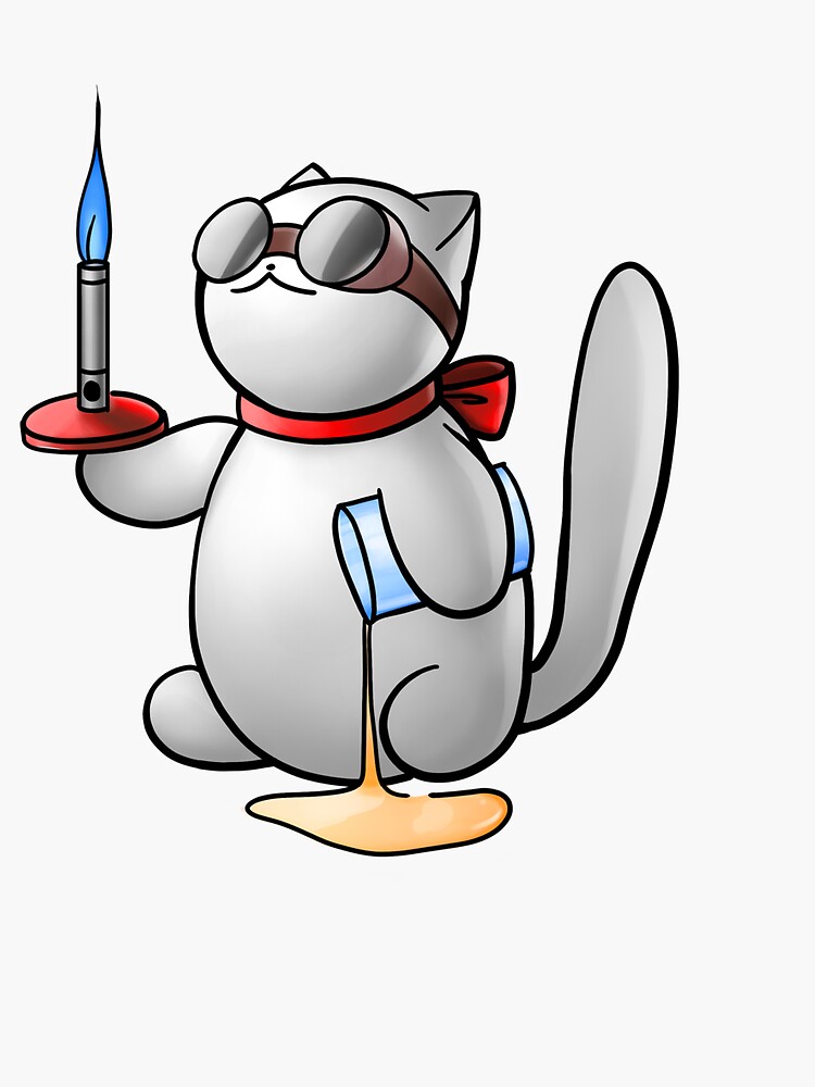 "Chemistry Cat" Sticker for Sale by AnglesAndAcid | Redbubble