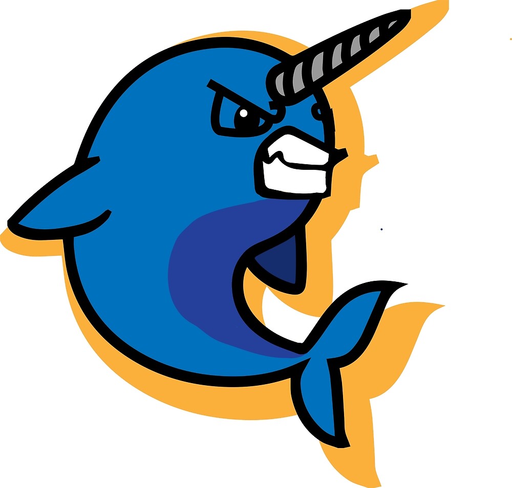 "Cartoon Narwhal Art Sport Logo" by Bodesterine | Redbubble