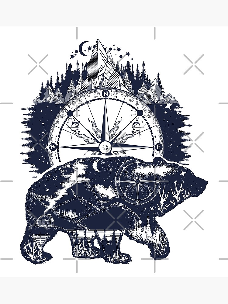 "Bear and compass" Poster by intueri | Redbubble