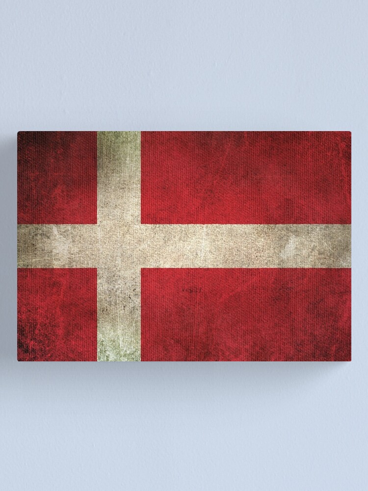 "Old and Worn Distressed Vintage Flag of Denmark" Canvas Print for Sale ...