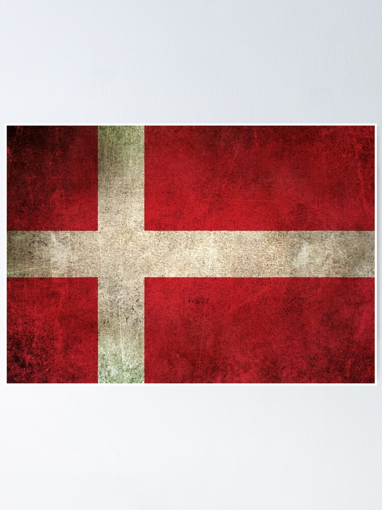 "Old and Worn Distressed Vintage Flag of Denmark" Poster for Sale by ...