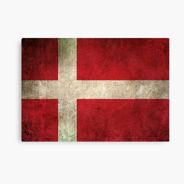"Old and Worn Distressed Vintage Flag of Denmark" Canvas Print for Sale ...