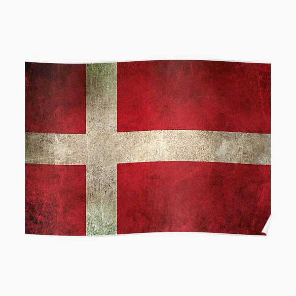"Old and Worn Distressed Vintage Flag of Denmark" Poster for Sale by ...