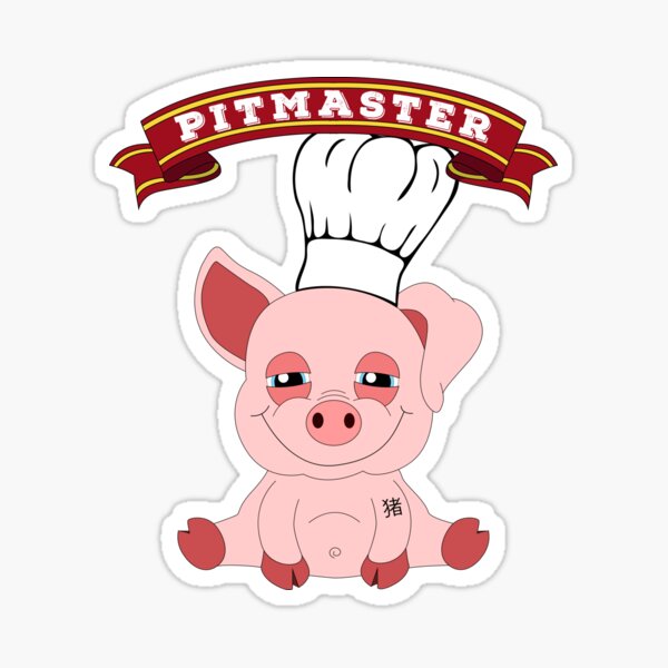 "Pig Pitmaster BBQ Barbecue Grill Piglet" Sticker for Sale by Basti09 ...