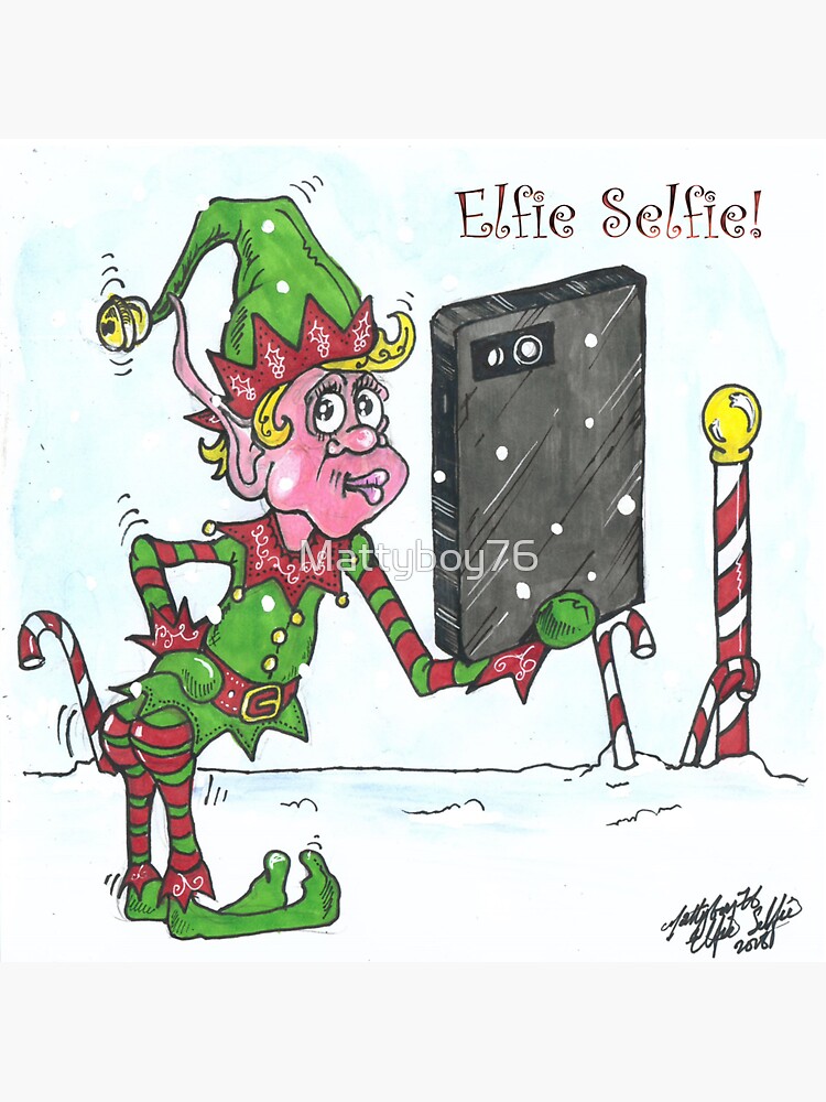 "Elfie Selfie" Sticker by Mattyboy76 | Redbubble