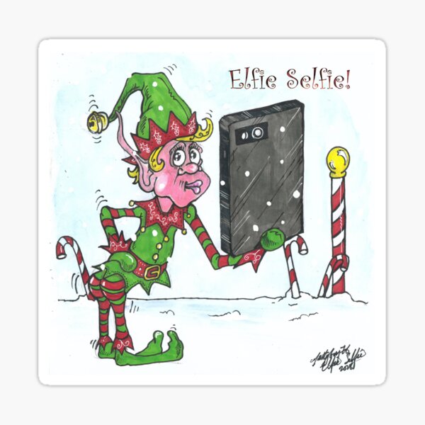 "Elfie Selfie" Sticker by Mattyboy76 | Redbubble
