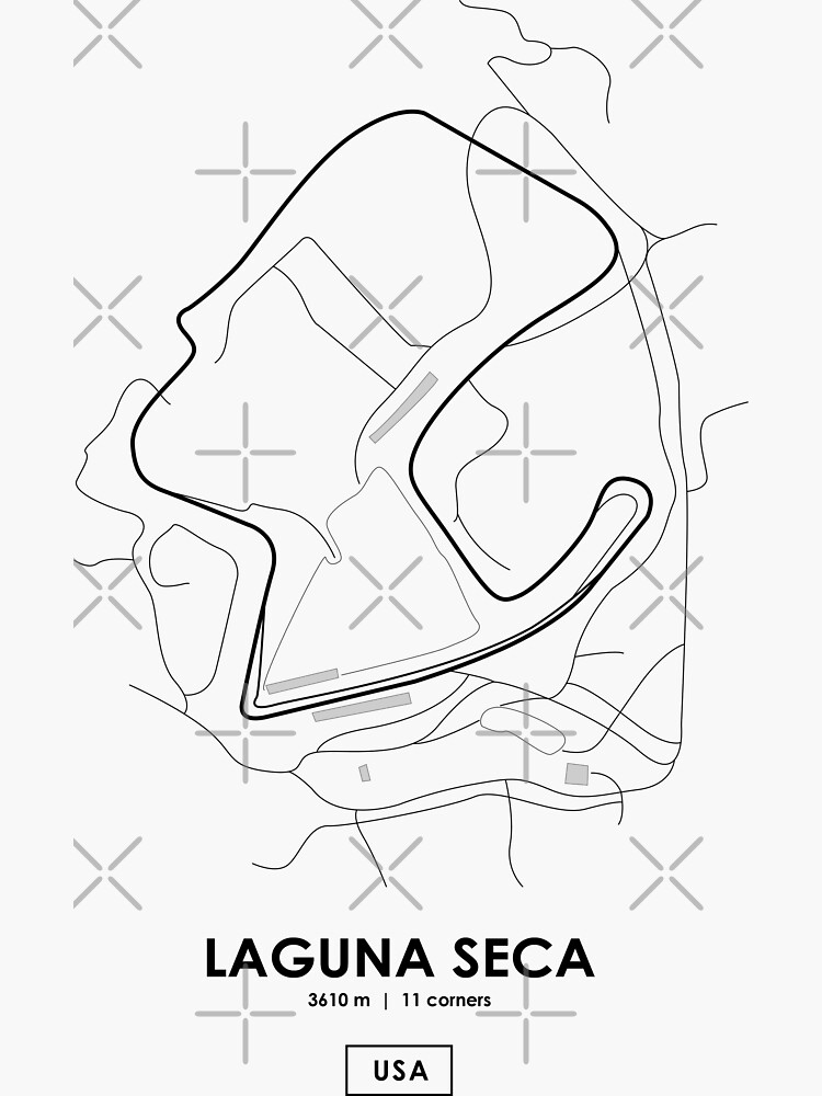 "Laguna Seca - USA Track Map" Sticker for Sale by andreanastasio ...