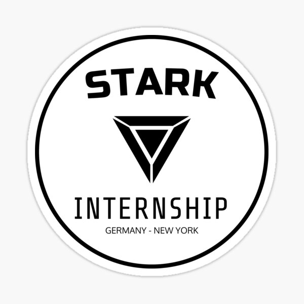 "Stark Internship - Black" Sticker for Sale by Skippio | Redbubble