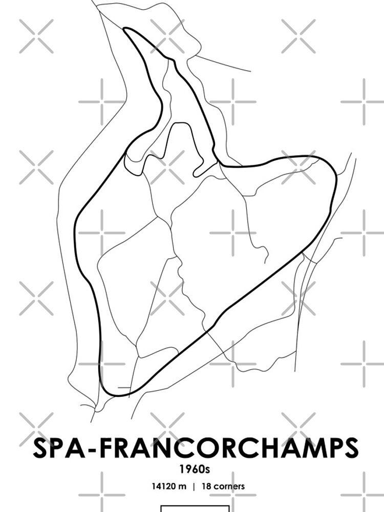 "SPA-FRANCORCHAMPS 1960s - Belgium Track Map" iPhone Case for Sale by ...