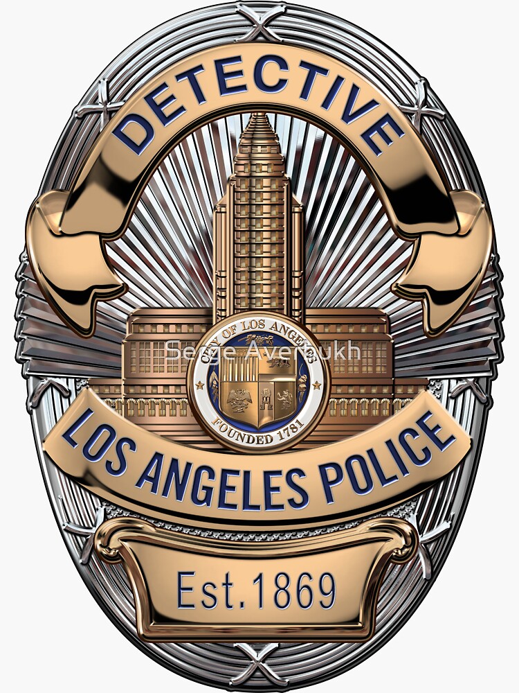 "Los Angeles Police Department - LAPD Detective Badge über weißem Leder ...