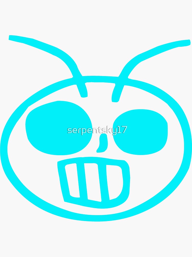 "Blue Alien Head" Sticker for Sale by serpentsky17 | Redbubble