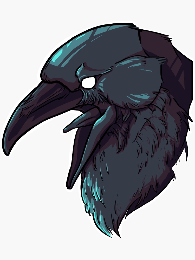 "Colourful Corvid" Sticker by CarpophobicCrow | Redbubble