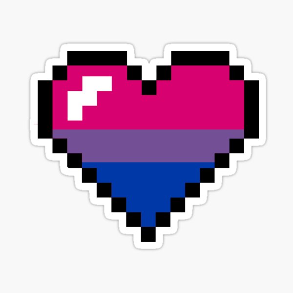 "Bisexual Pride Flag Pixel Heart" Sticker for Sale by anxiousgeek ...