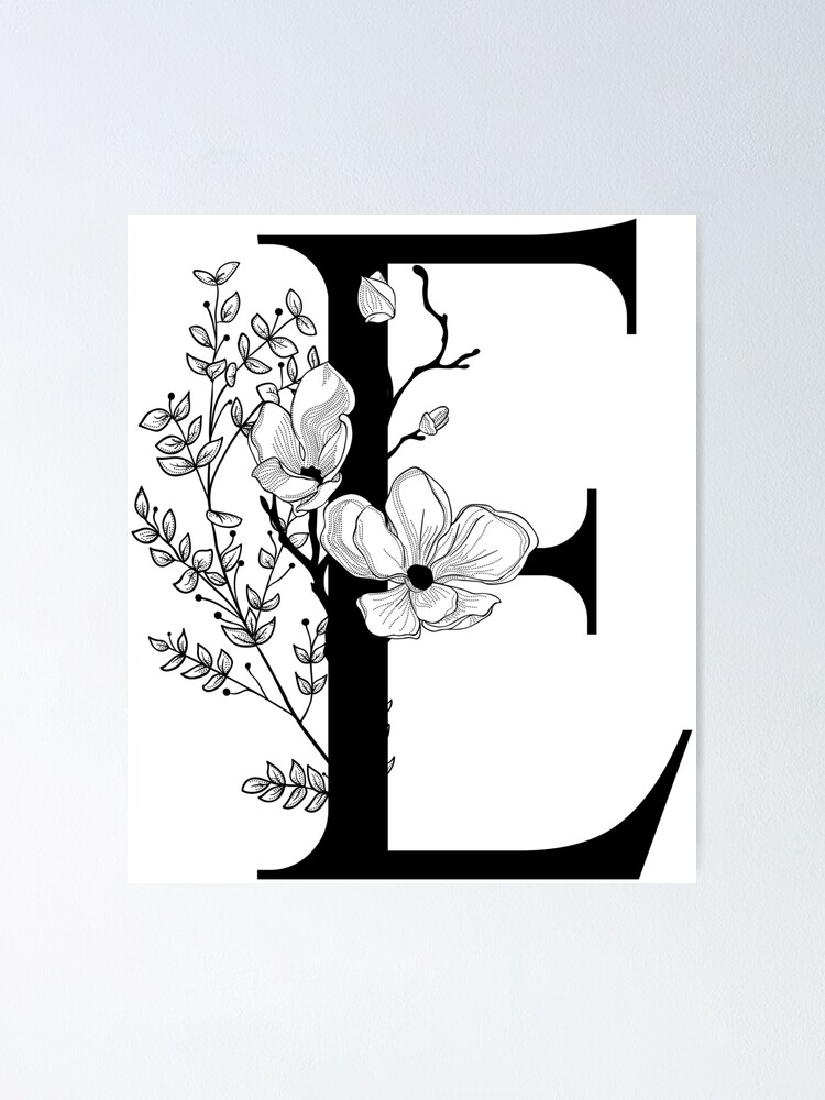 "Floral Letter E" Poster for Sale by Marie Wagner | Redbubble