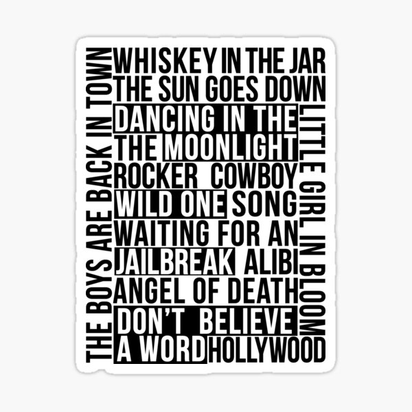 "Thin Lizzy" Sticker by billybouffant | Redbubble