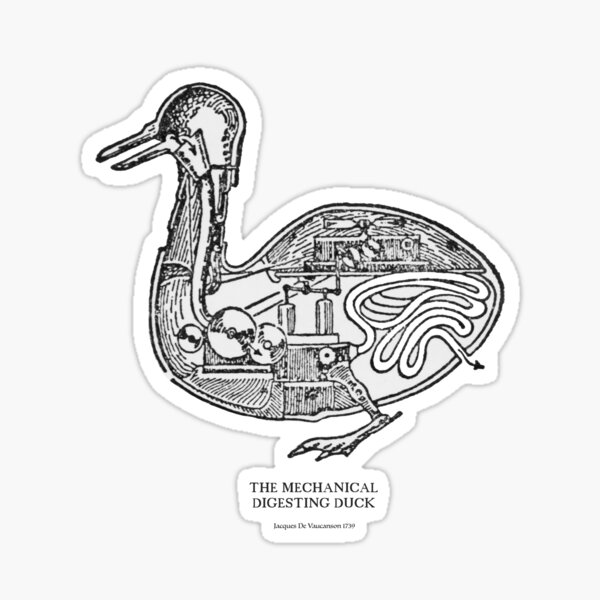 "Jacques De Vaucanson Digesting Duck" Sticker for Sale by Mattem ...