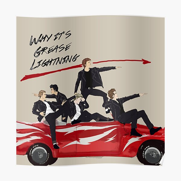 "Grease Lightning!" Poster for Sale by karukara | Redbubble