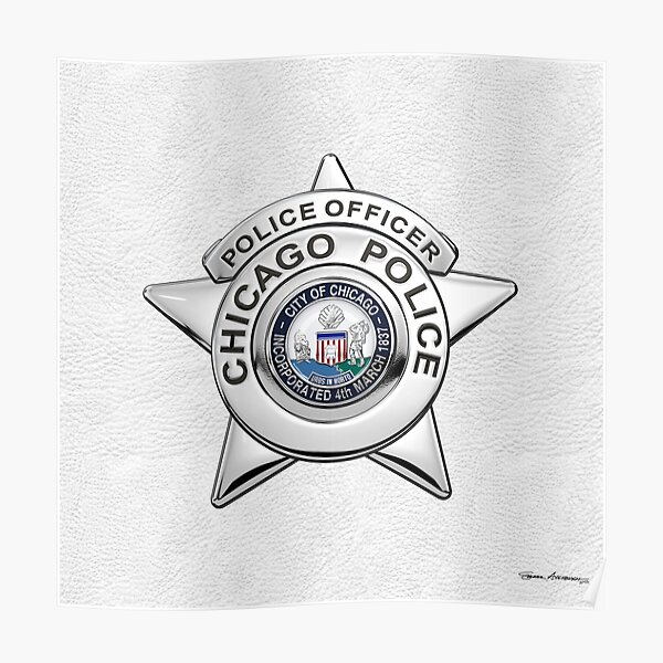 "Chicago Police Department Badge - CPD Police Officer Star over White ...