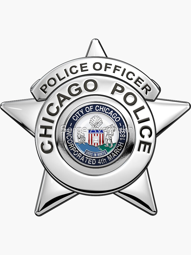 Pegatina «Placa del Departamento de Policía de Chicago - El oficial de ...