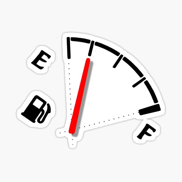 "Fuel gauge almost empty" Sticker by Daumenkeks | Redbubble