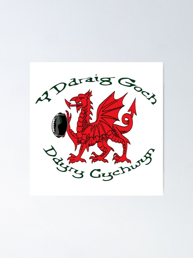 "The Red Dragon Inspires Action Welsh Rugby Supporter" Poster for Sale ...