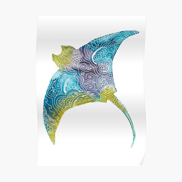 "Manta Ray Zentangle" Poster von Memsicalart | Redbubble