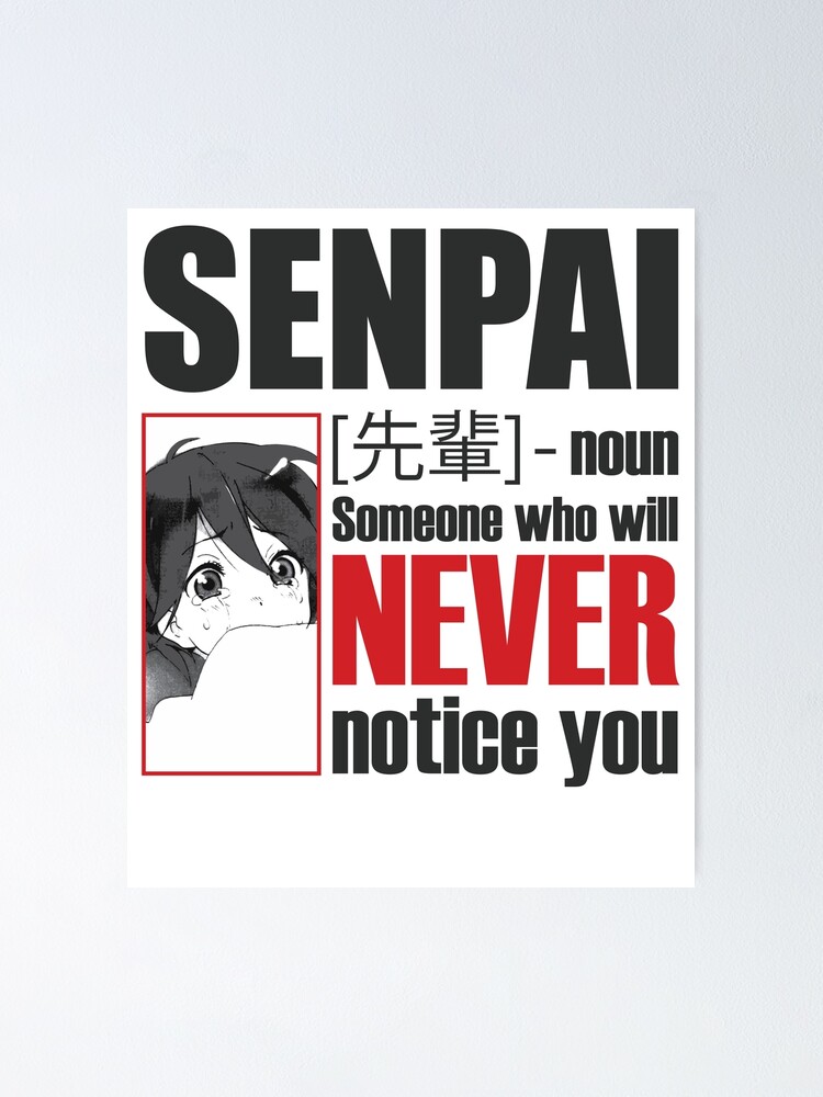 "Senpai Definition T-Shirt Funny Giftidea for Animecosplayers" Poster ...