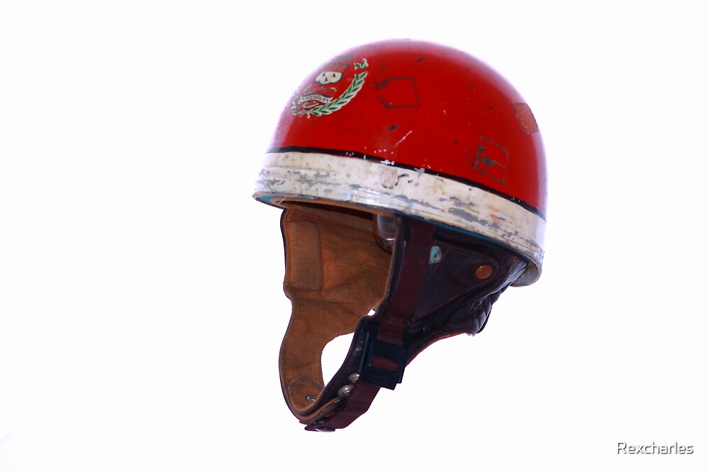 "OLD RACING CRASH HELMET" by Rexcharles | Redbubble
