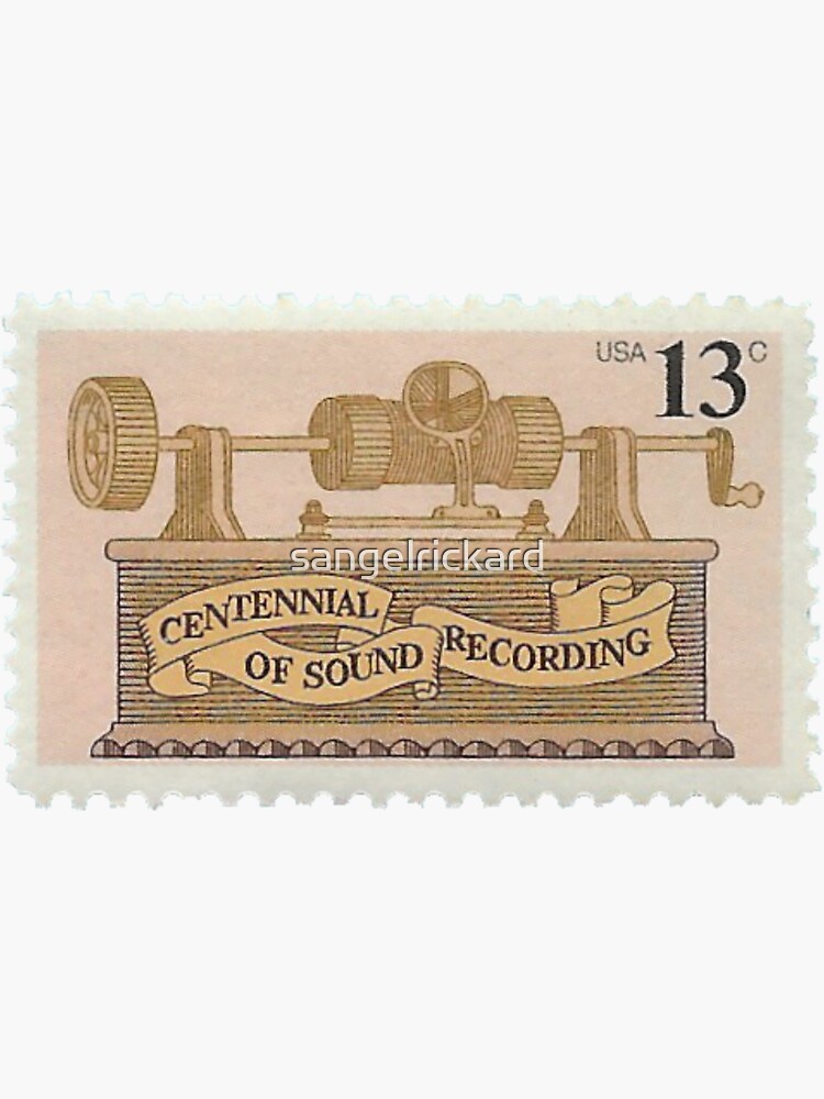 "Centennial of Sound Recording 13c Stamp" Sticker by sangelrickard ...
