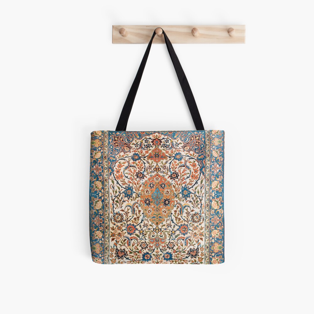"Isfahan Antique Central Persian Carpet Print" Tote Bag for Sale by ...