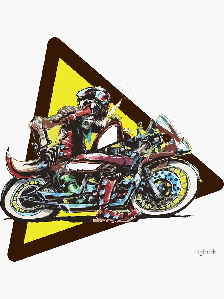 "Moto Sticker Rider Motorbike Badass Racer Road Caferacer" Sticker for ...