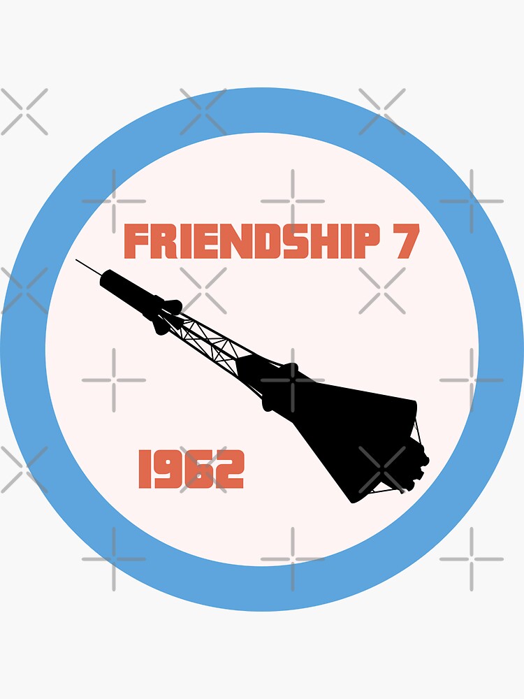 "Friendship 7 Retro Patch" Sticker by Johnny-Boi | Redbubble